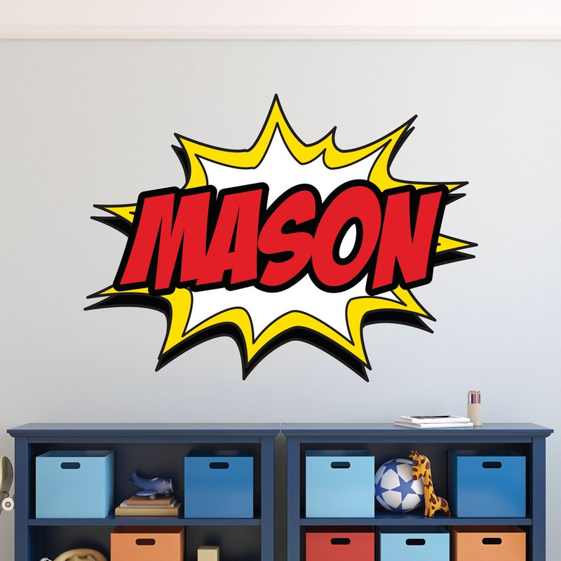 Superhero Wall Decal - Etsy