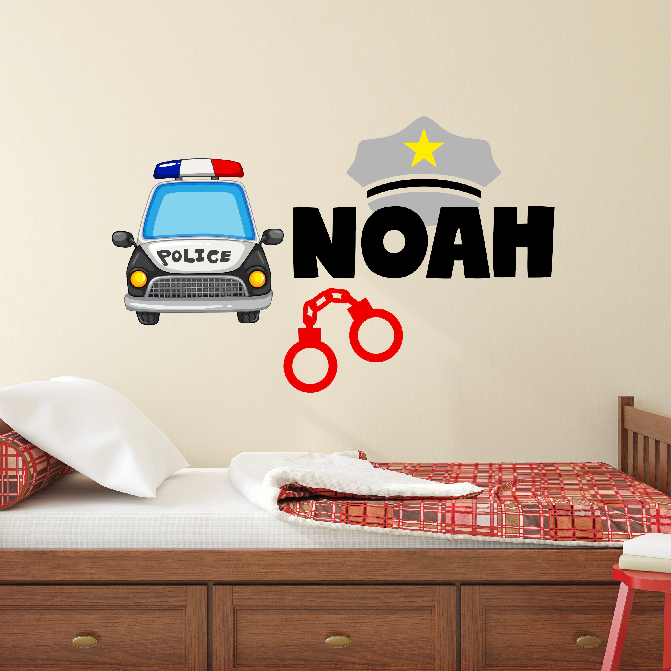 Personalized Police Car Name Wall Decal for Kids Bedroom - Etsy