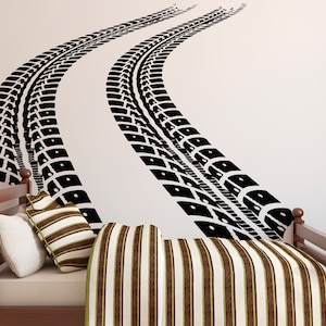 Tire Tracks Wall Decal Tire Marks Tire Tread Vinyl Racing Wall Decals ...