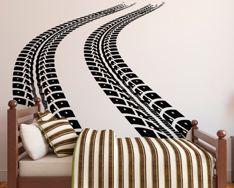 Tire Tracks Wall Decal Tire Marks Tire Tread Vinyl Racing Wall Decals ...