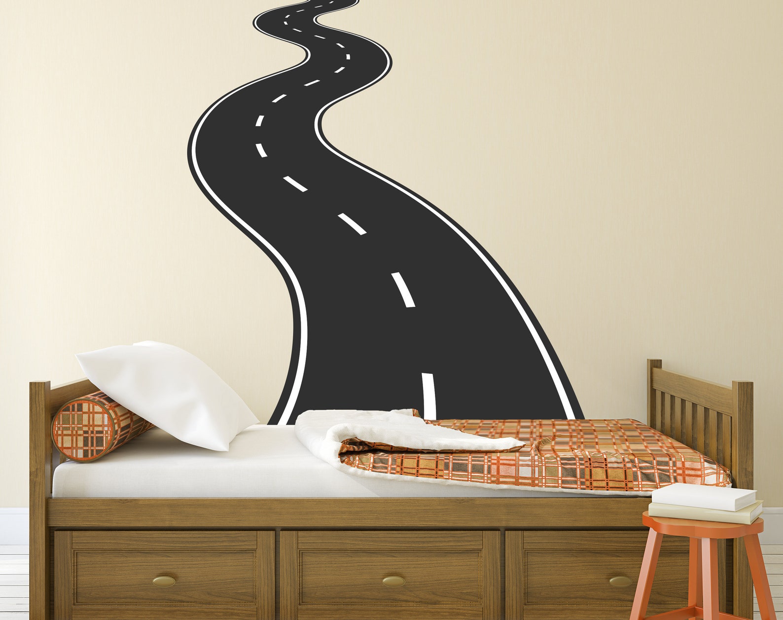 Road Wall Decal Way Highway Vinyl Sticker Track Route Wall Decor Kids ...