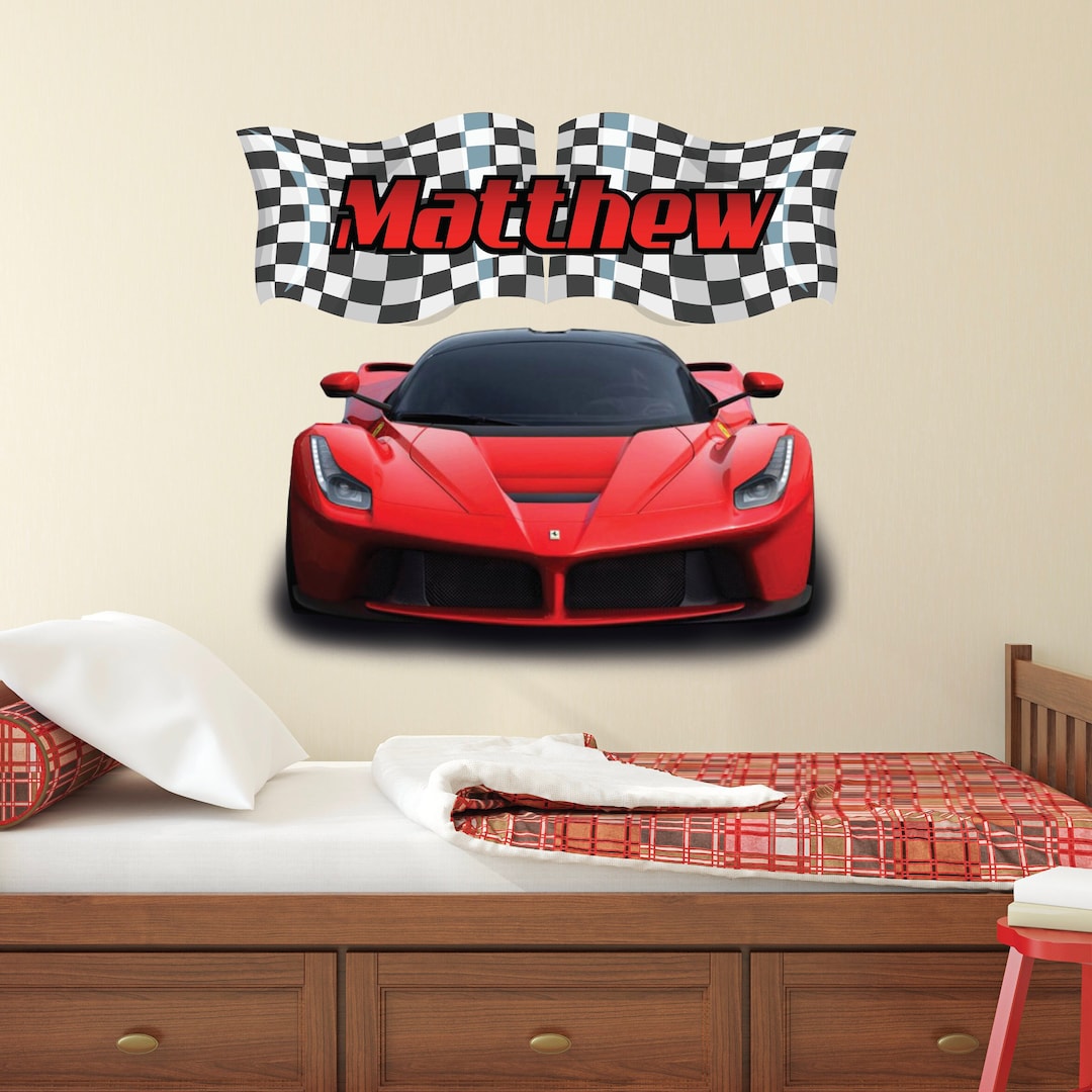 Personalized Name Racing Wall Decal F1 Fast Race Car Wall Decor ...