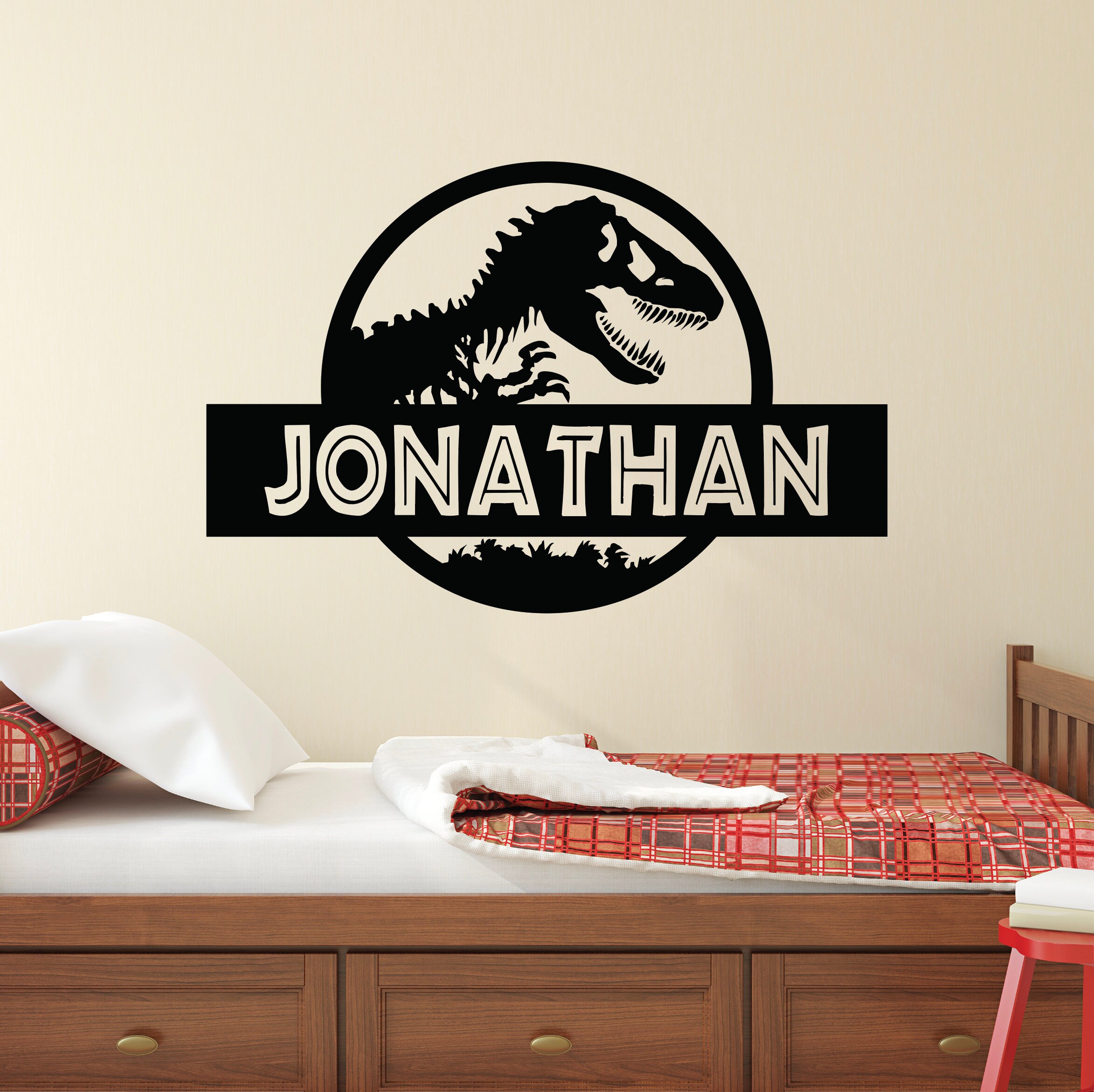 Personalized Jurassic World Name Wall Decal Dinosaur Wall Decals ...