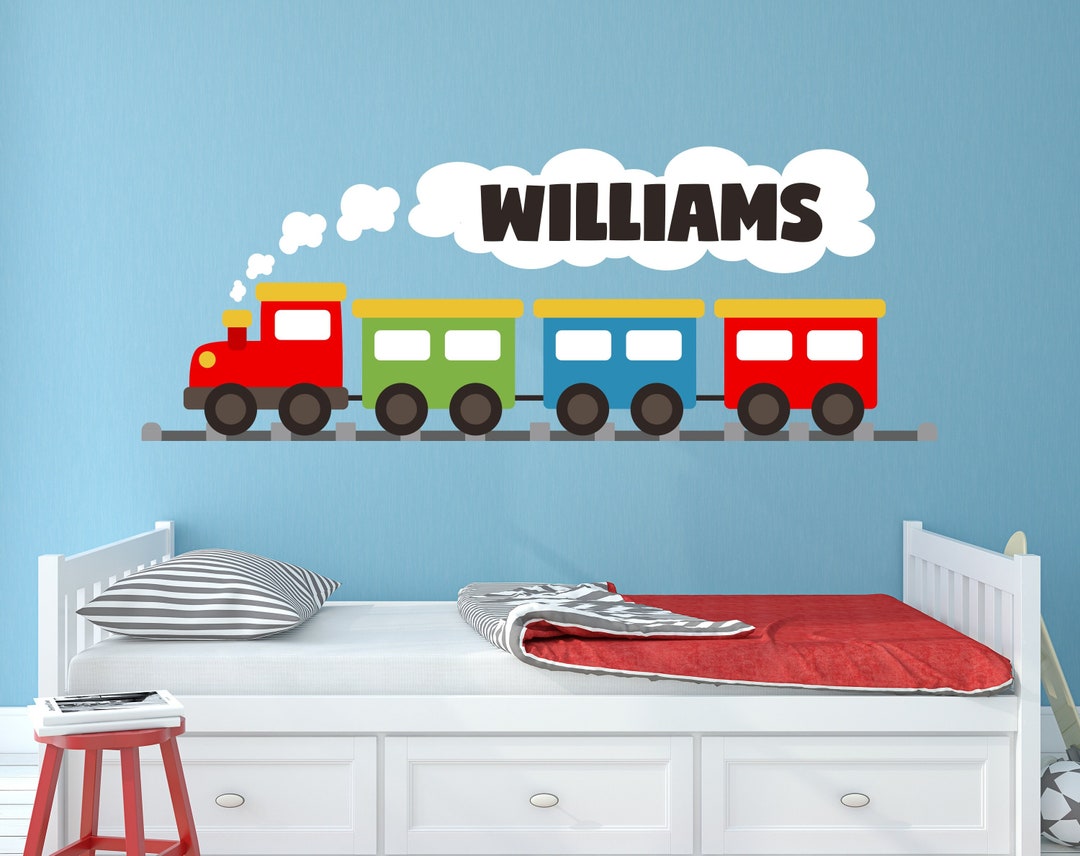 Personalized Train Name Wall Decal for Kids Nursery Wall Decor Name ...