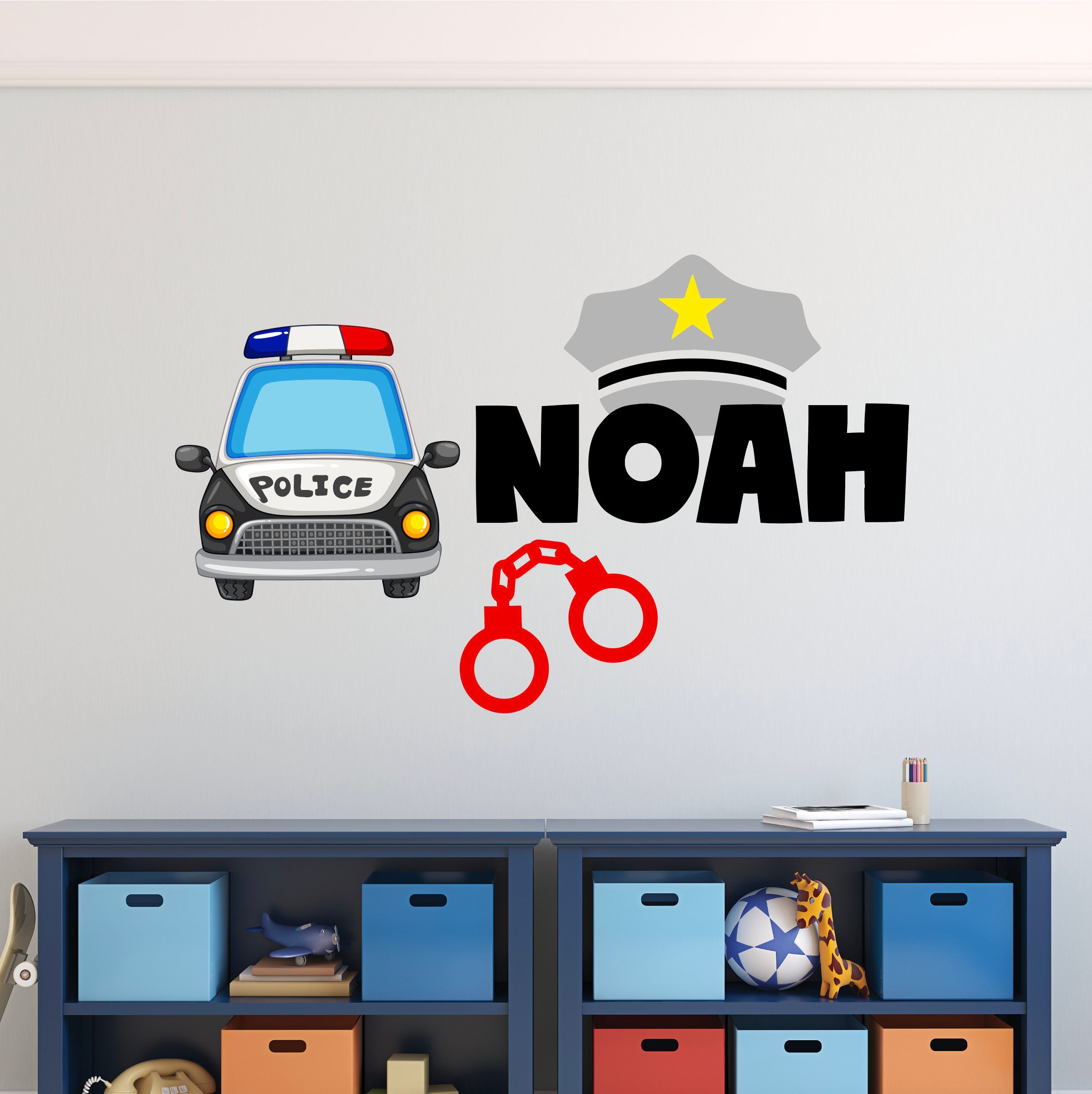 Personalized Police Car Name Wall Decal for Kids Bedroom - Etsy