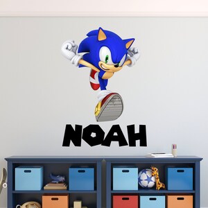 Sonic Personalized Name Wall Decal Kids Gaming Bedroom Sonic the ...