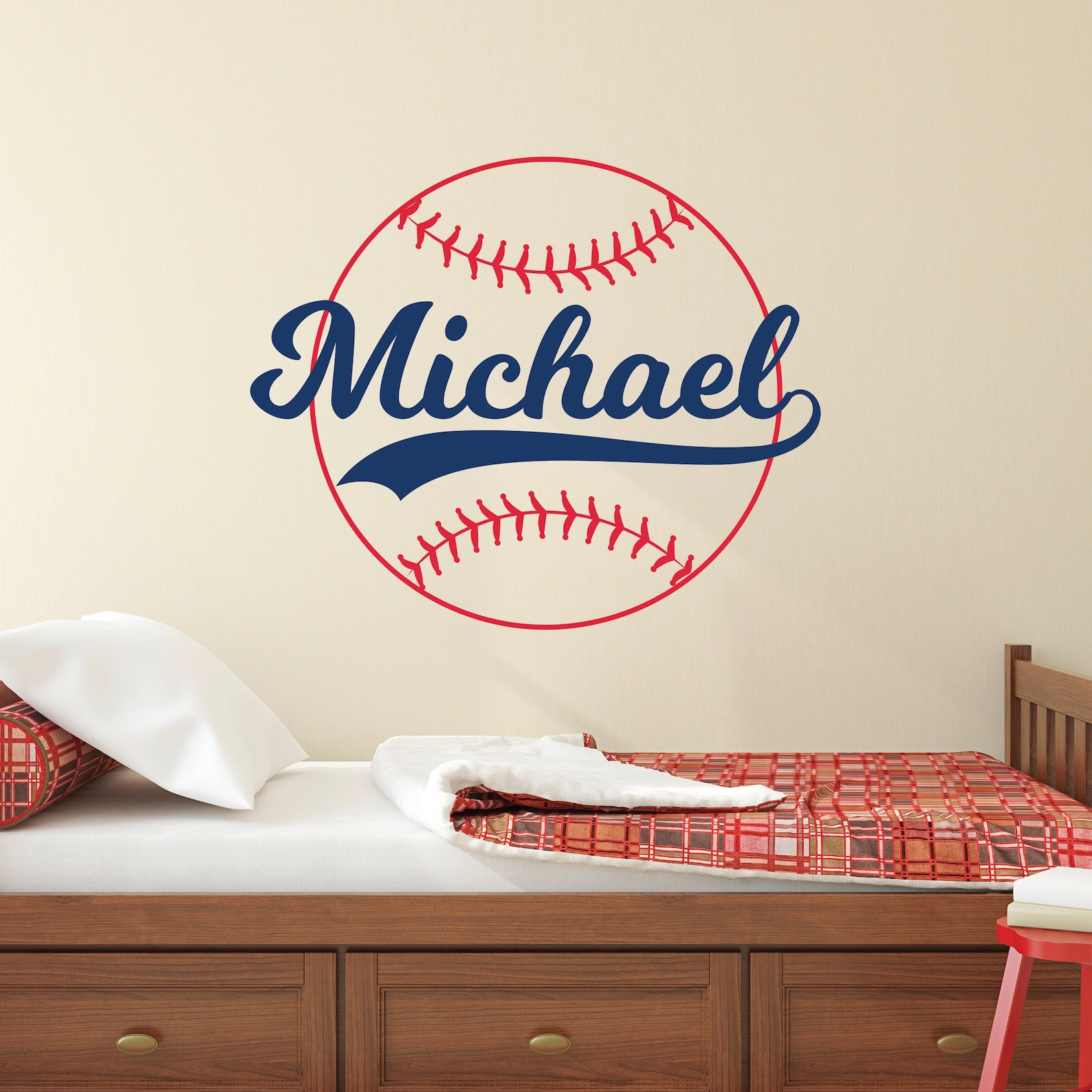 Personalized Baseball Name Wall Decal for Kids Baseball Sports Children ...