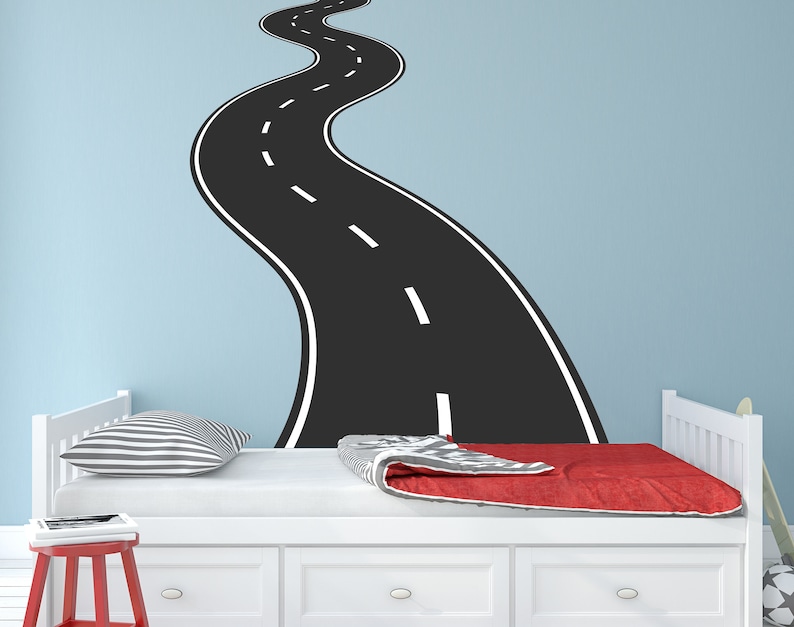 Road Wall Decal Way Highway Vinyl Sticker Track Route Wall Decor Kids ...