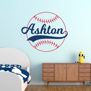 Personalized Baseball Name Wall Decal for Kids Baseball Sports Children ...