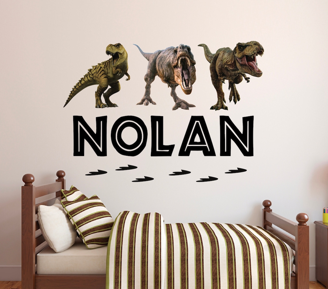 Personalized Dinosaur Name Wall Decal Vinyl Wall Lettering Pre-historic ...
