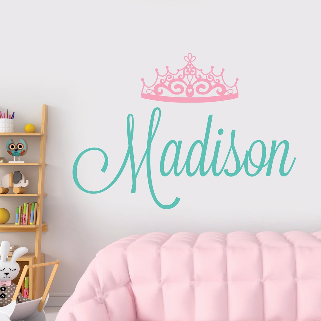 Personalized Girl Name Wall Decal Princess Wall Vinyl Decal Little ...