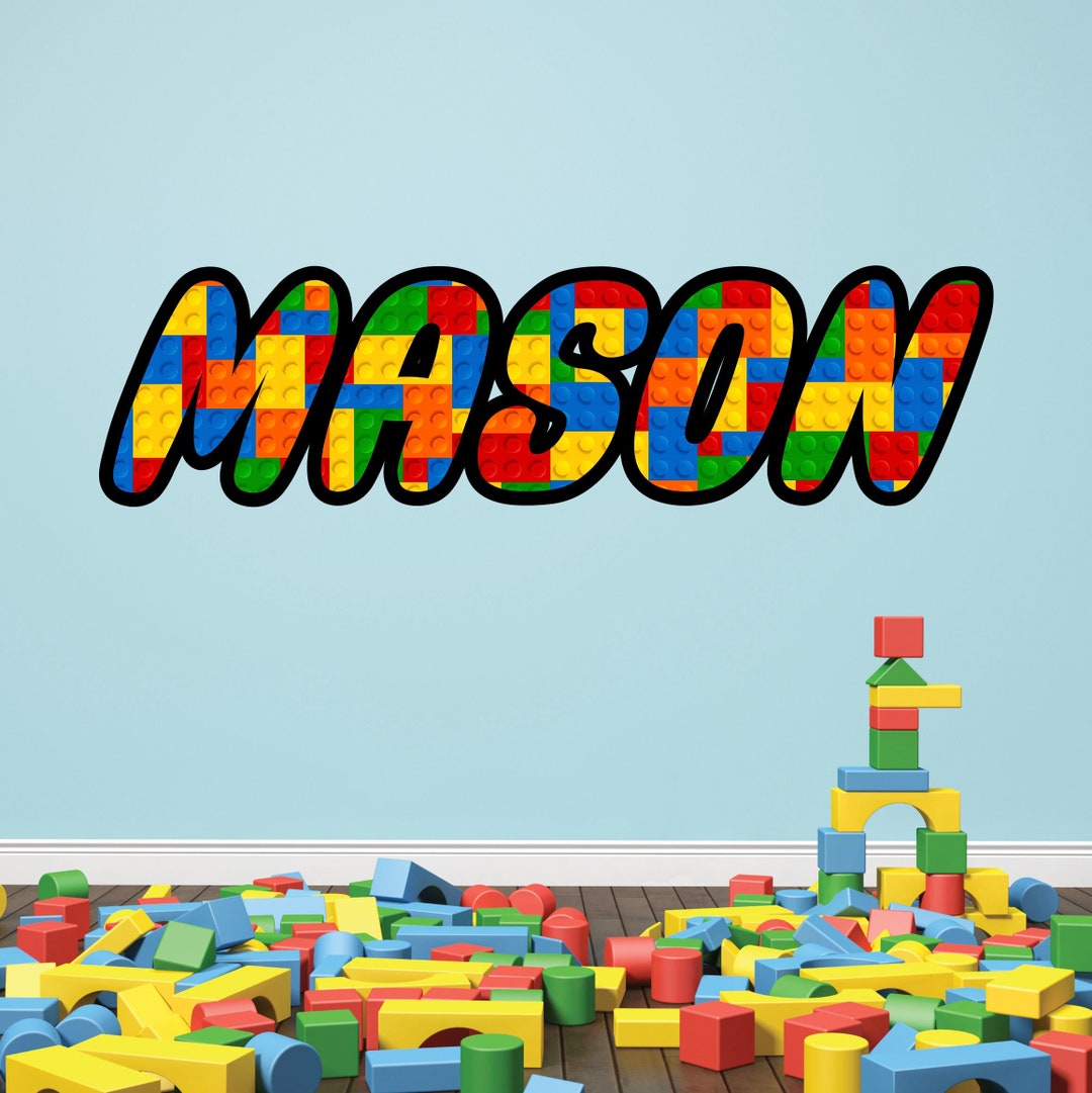Building Blocks Personalized Name Wall Decals for Kids Bedroom Playroom ...