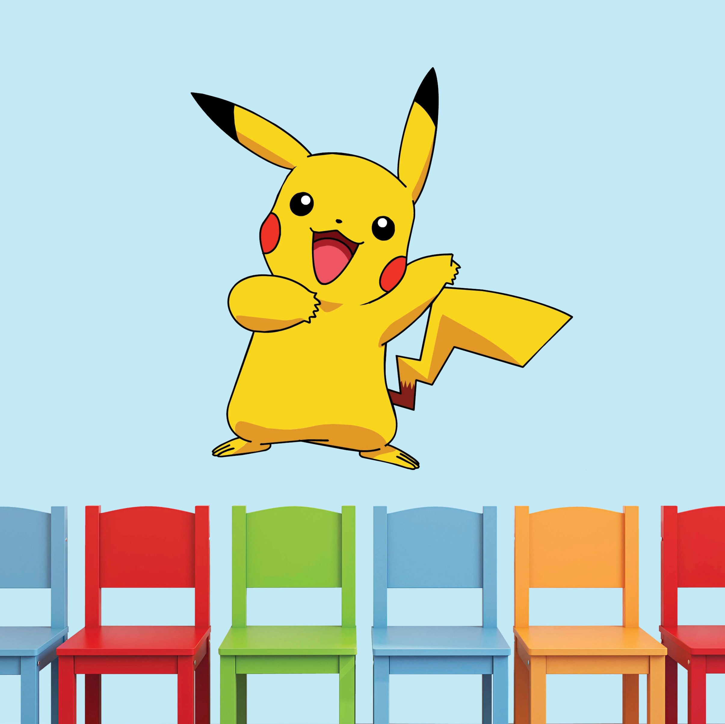 Gaming Pika Wall Decal for Kids Boys Wall Decor Poke Bedroom Video Game ...