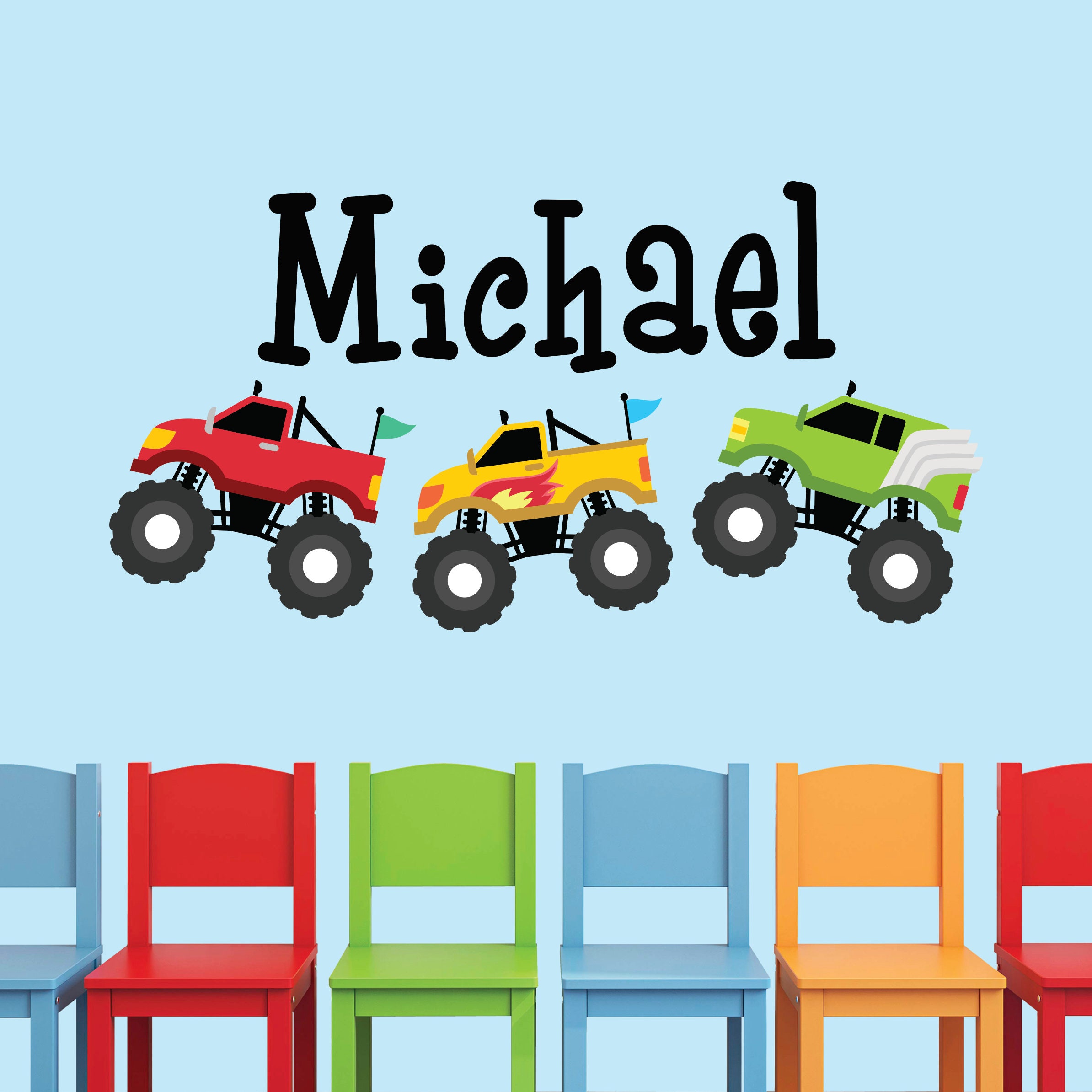 Monster Truck Name Wall Decal Custom Monster Jam Wall Decor - Etsy