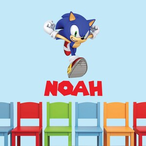 Sonic Personalized Name Wall Decal Kids Gaming Bedroom Sonic the ...