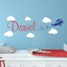 Personalized Airplane Name Wall Decal for Kids Nursery Wall Decals ...