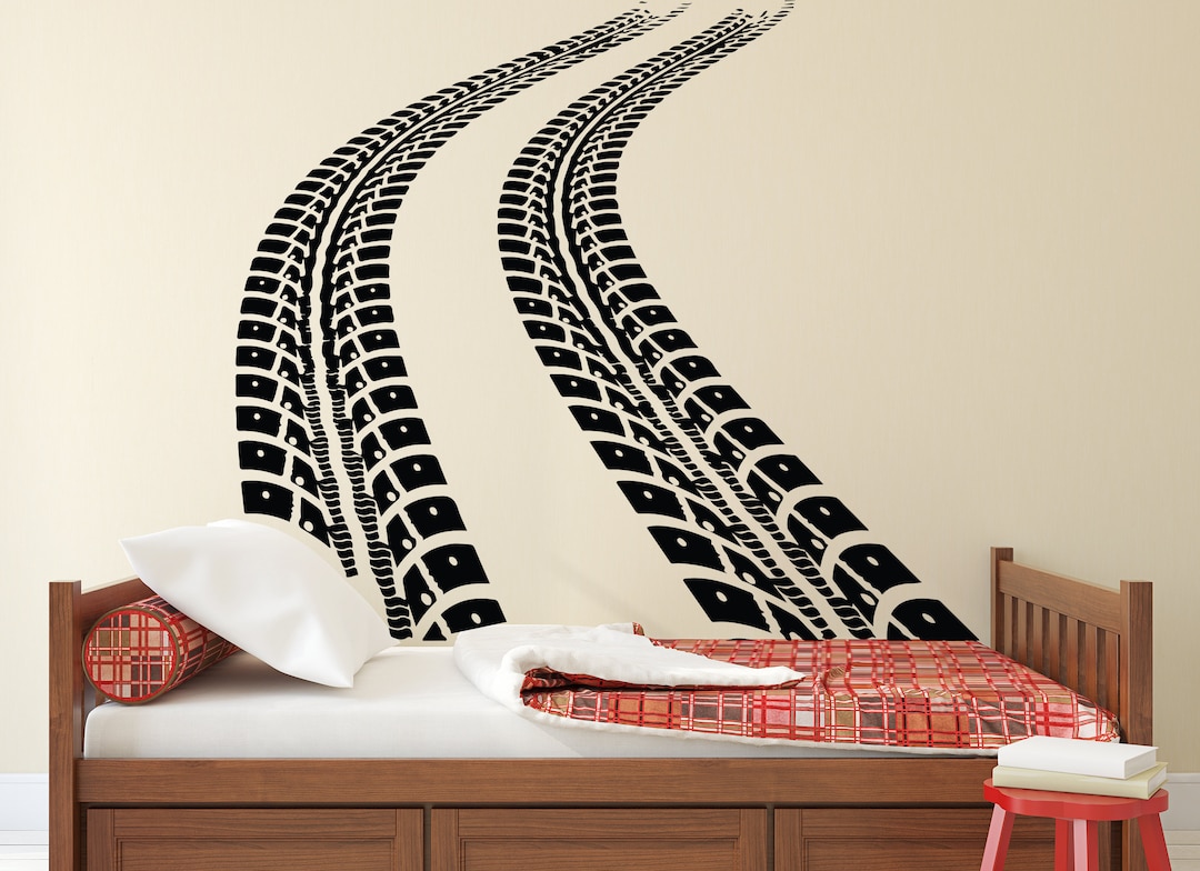 Tire Tracks Wall Decal Tire Marks Tire Tread Vinyl Racing Wall Decals ...