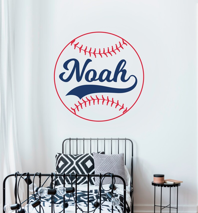 Personalized Baseball Name Wall Decal for Kids Baseball Sports Children ...