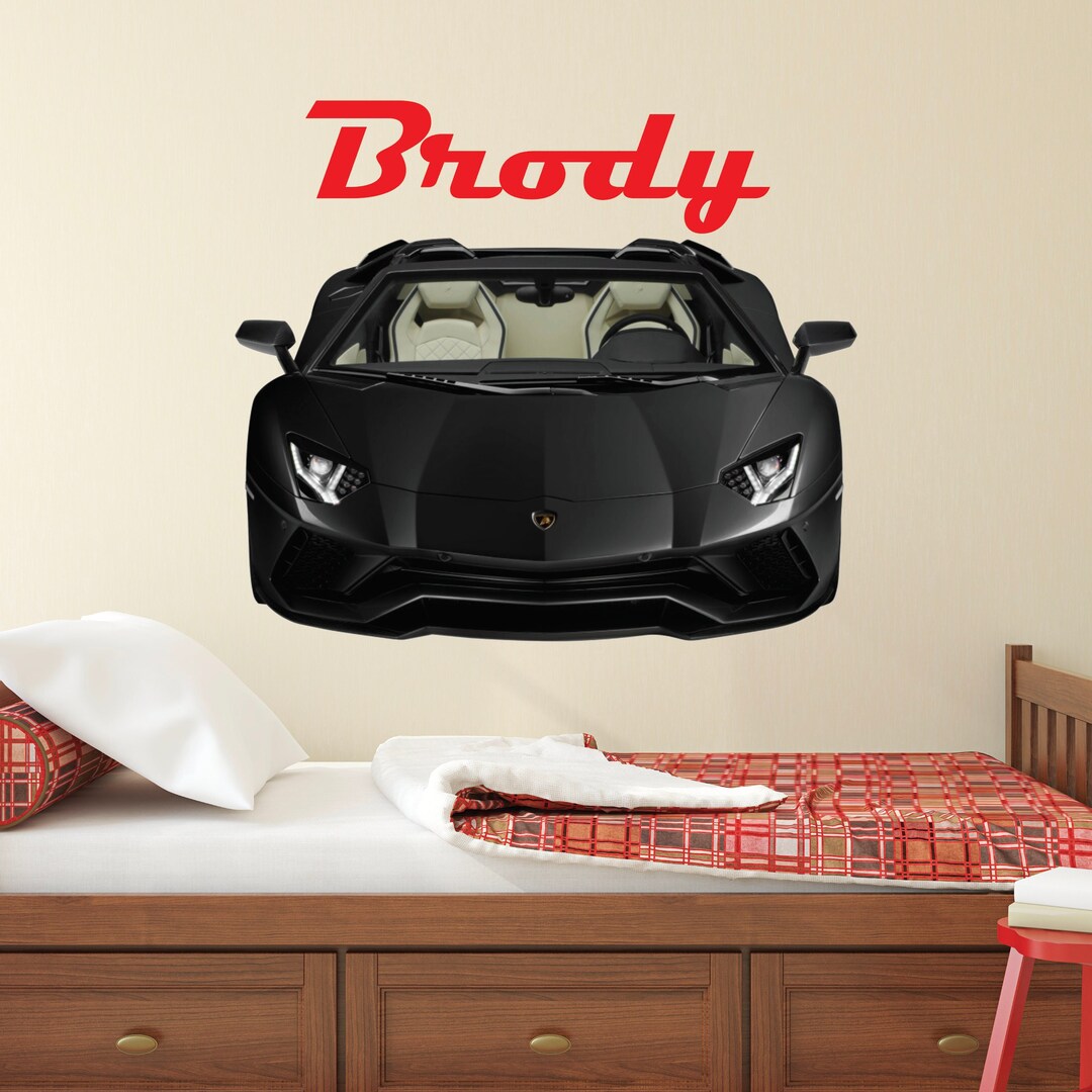 Custom Name Racing Supercar Wall Decal Fast Race Car Wall Decor Nursery ...