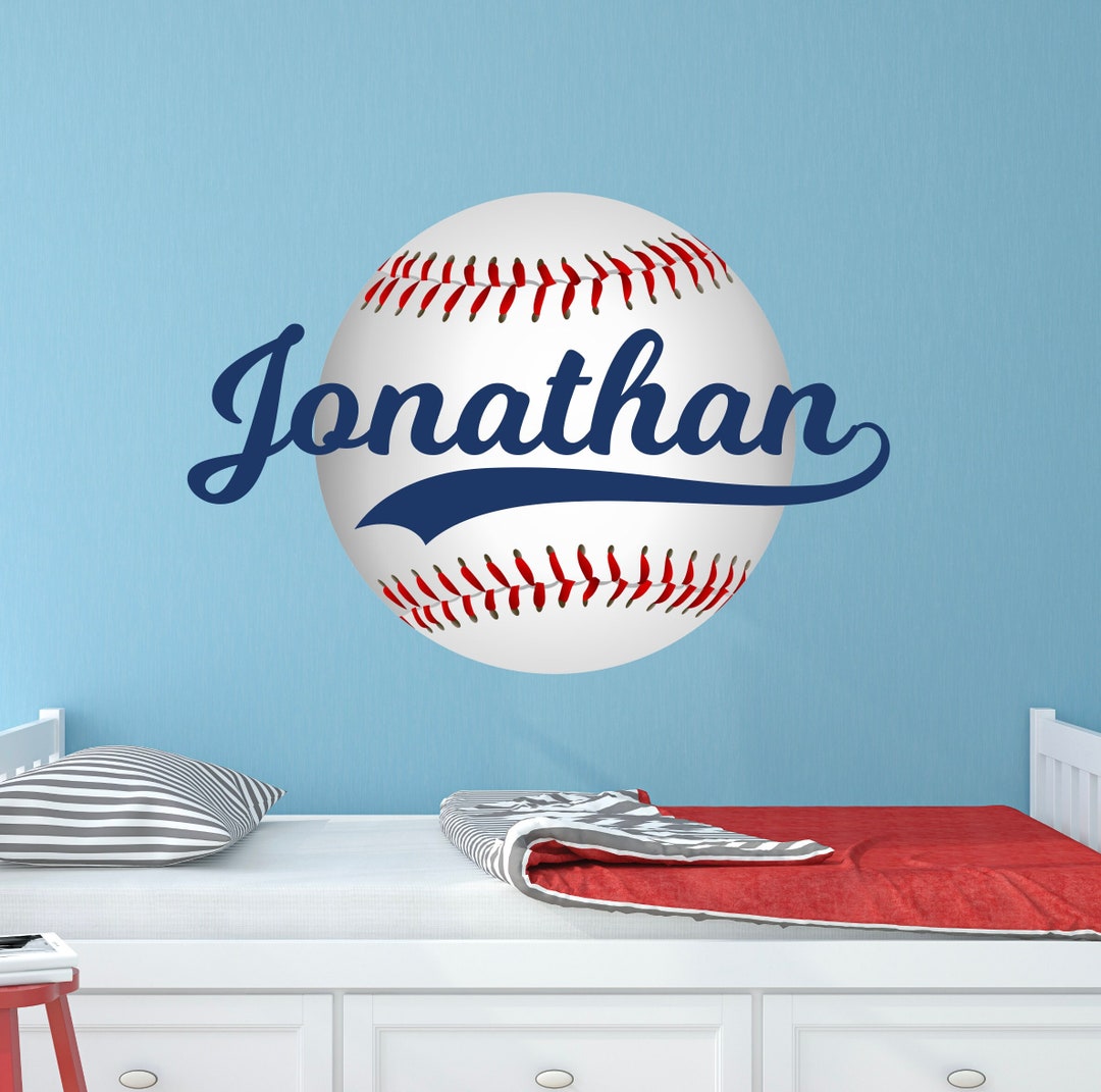Baseball Custom Name Wall Decal for Kids Baseball Sports Children Boys ...