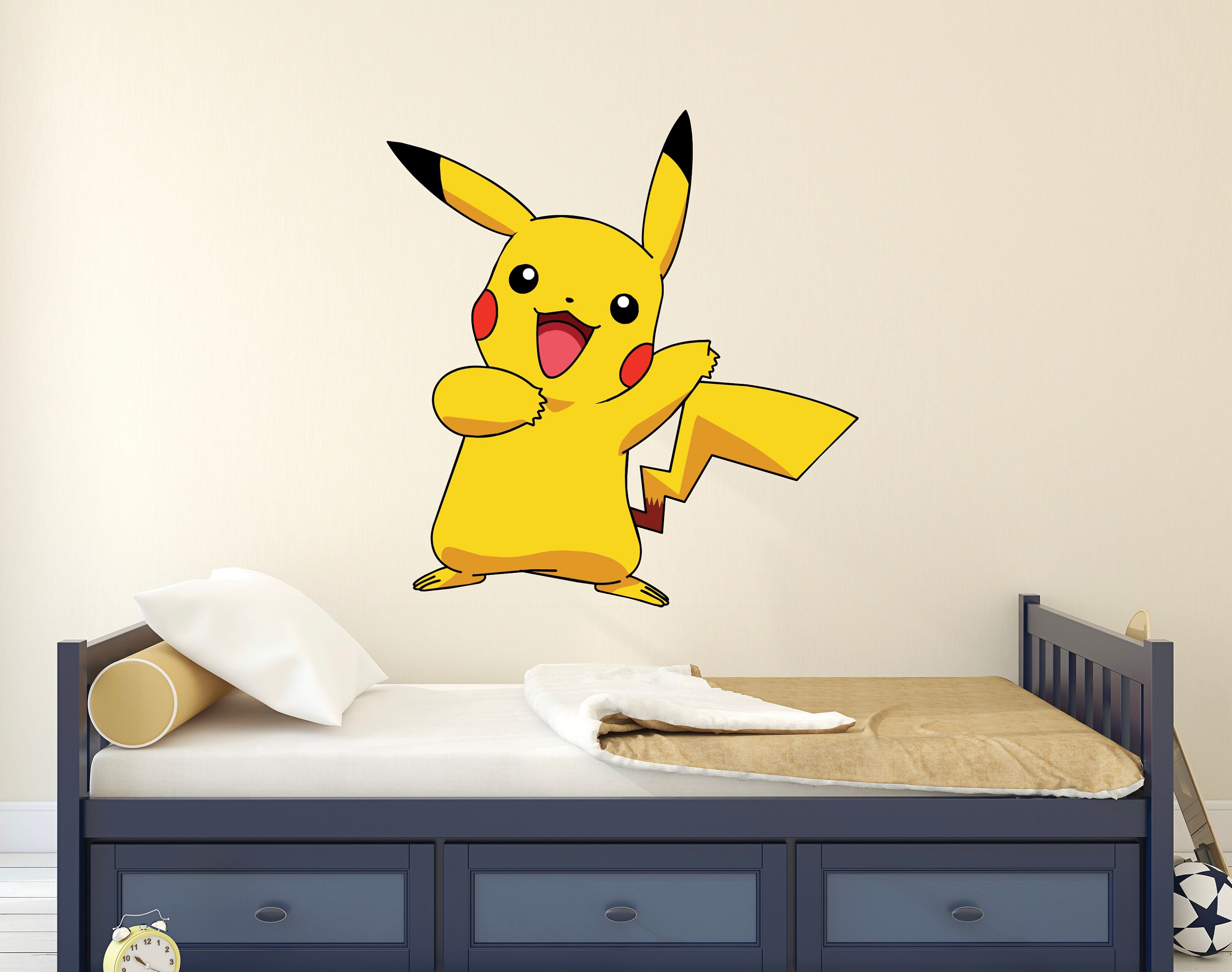 Gaming Pika Wall Decal for Kids Boys Wall Decor Poke Bedroom Video Game ...