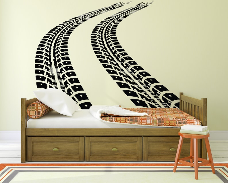 Tire Tracks Wall Decal Tire Marks Tire Tread Vinyl Racing Wall Decals ...