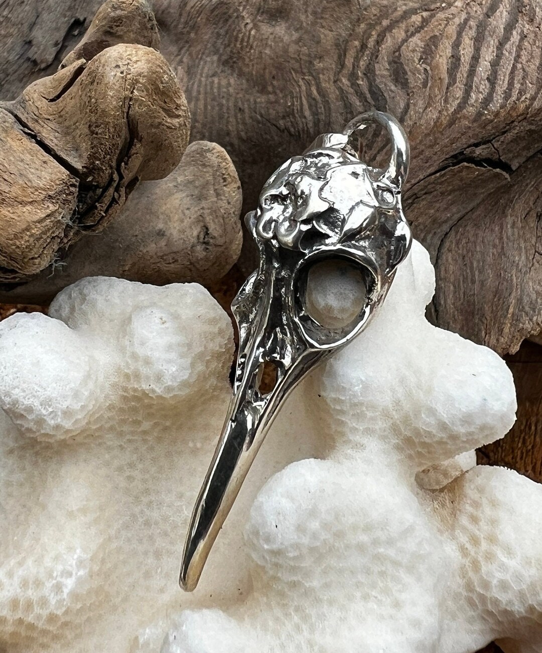 Mexican Sterling Silver Hummingbird Skull Pendant - Etsy