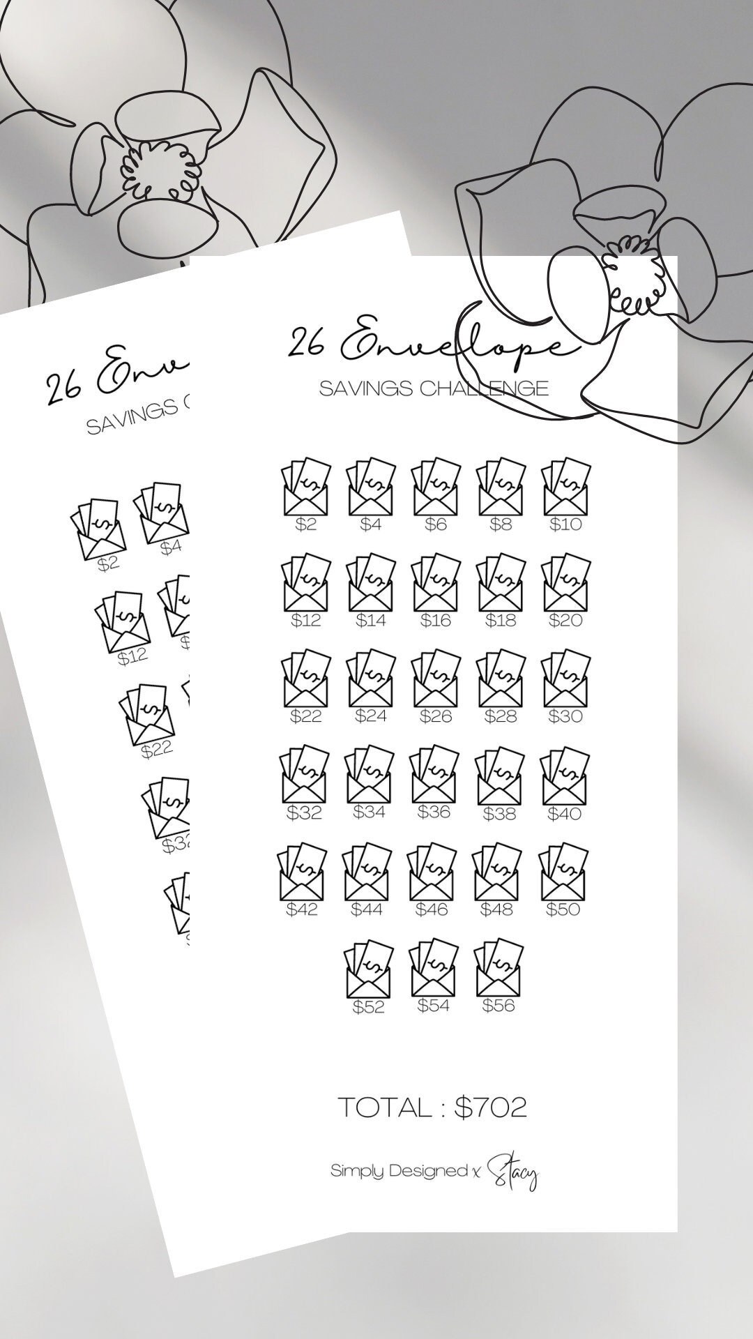 26 Envelope Savings Challenge - Etsy