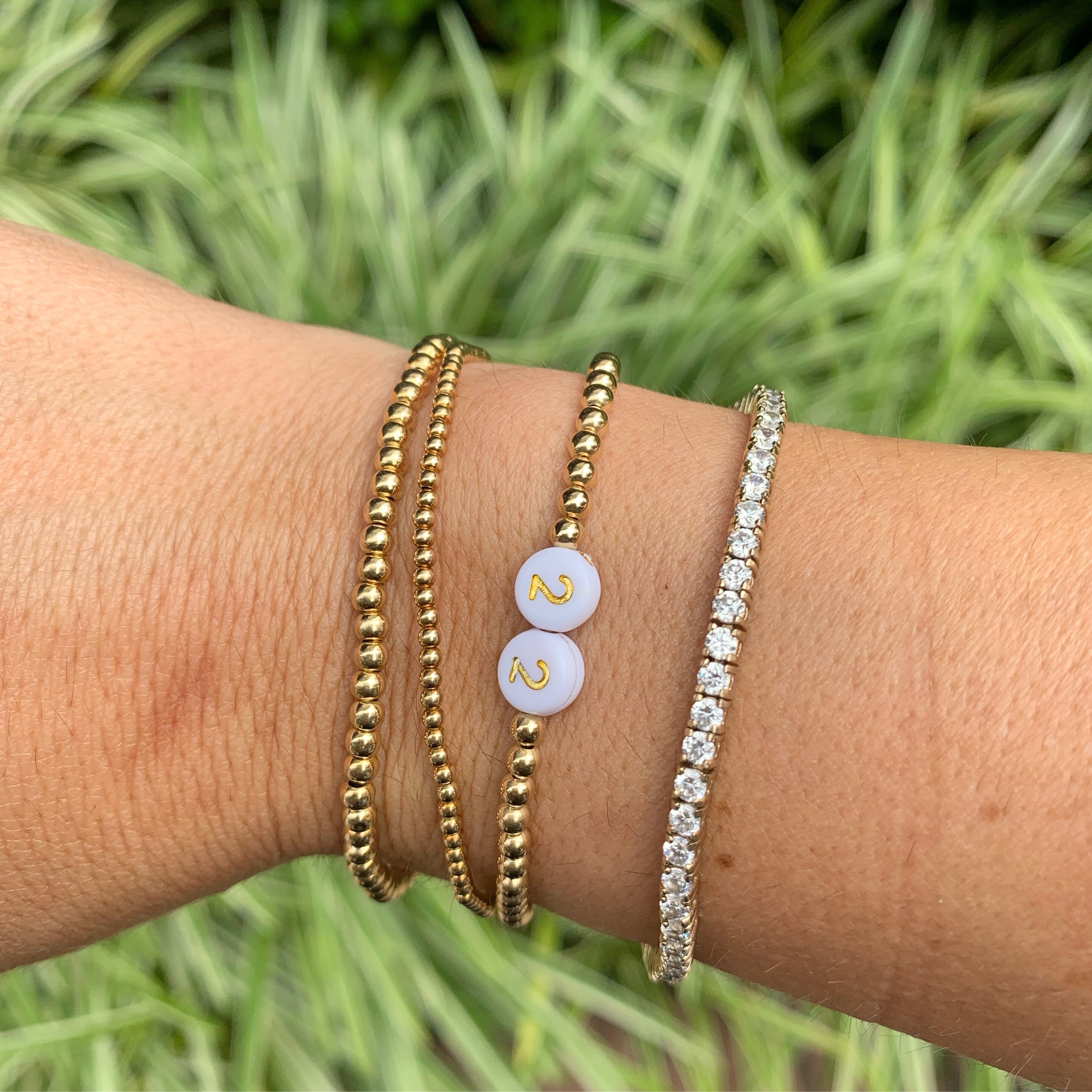 Personalized Number Bracelet, Custom Number Beaded Bracelet, Number ...