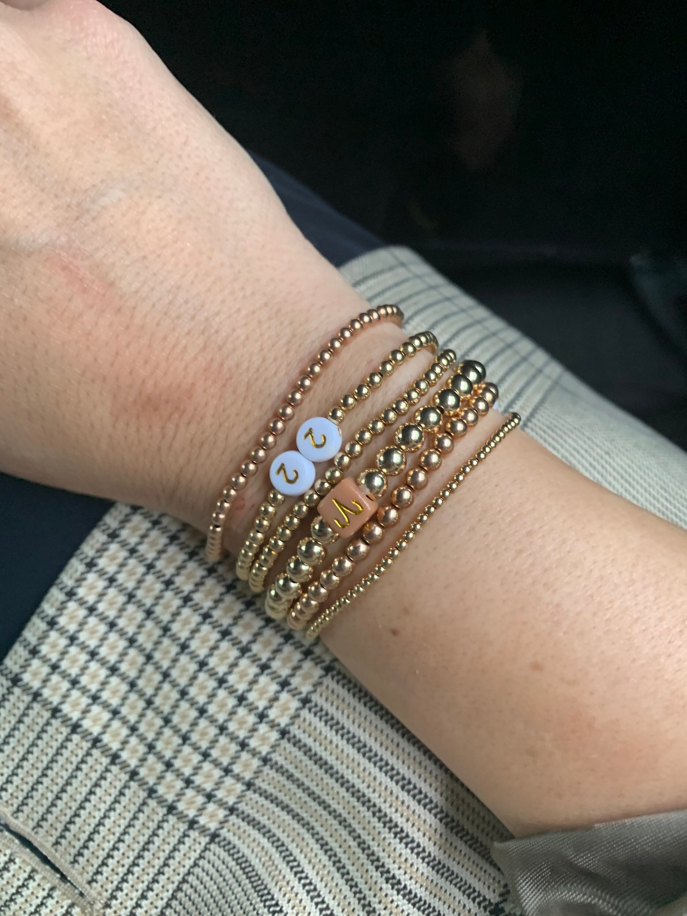 Personalized Number Bracelet, Custom Number Beaded Bracelet, Number ...