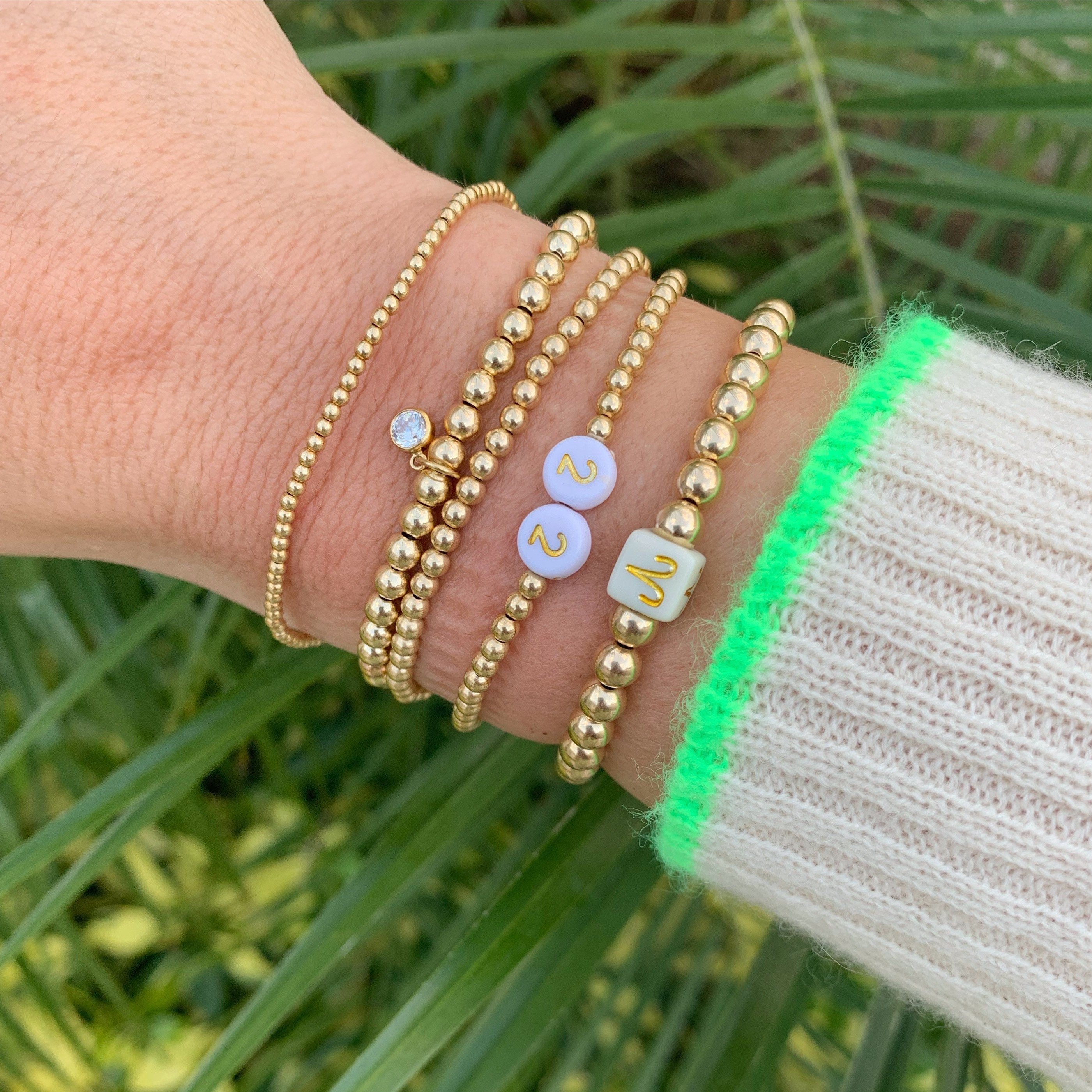 Personalized Number Bracelet, Custom Number Beaded Bracelet, Number ...