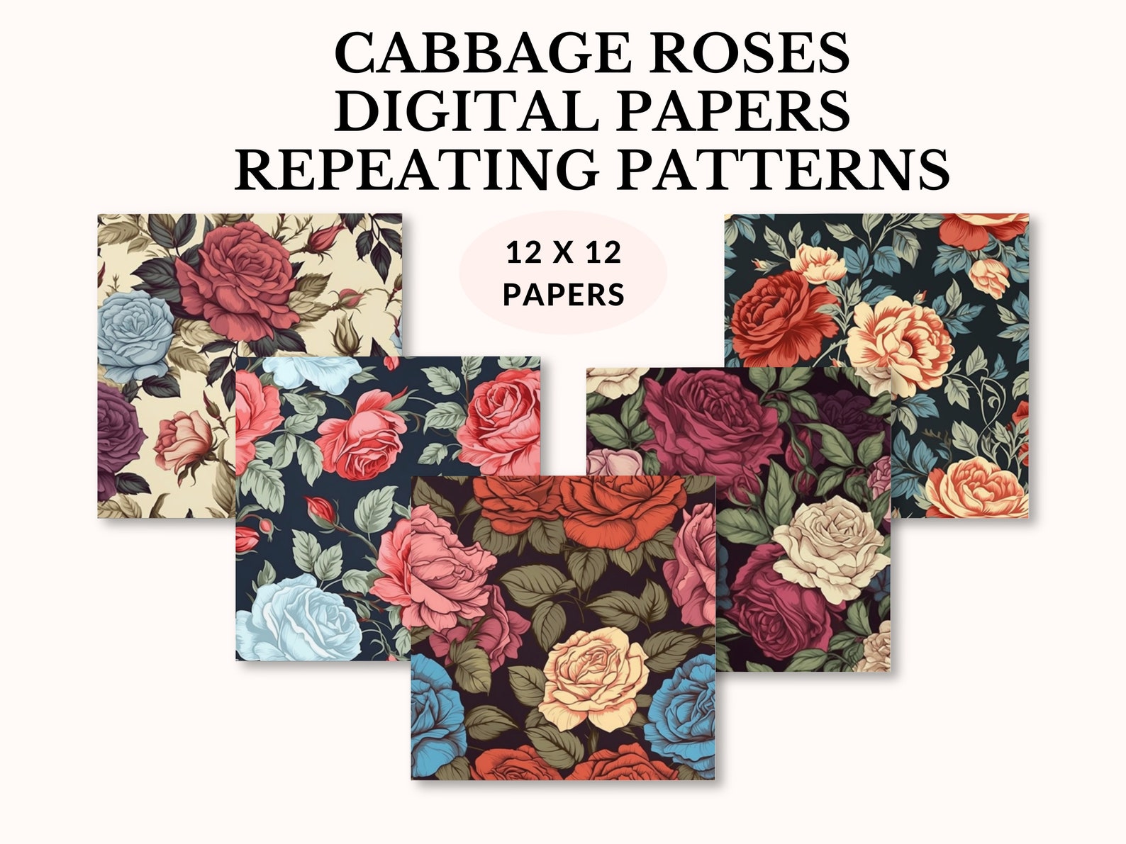 Cabbage Rose, Cabbage Roses, Rose Clipart, Roses Clipart, Floral ...