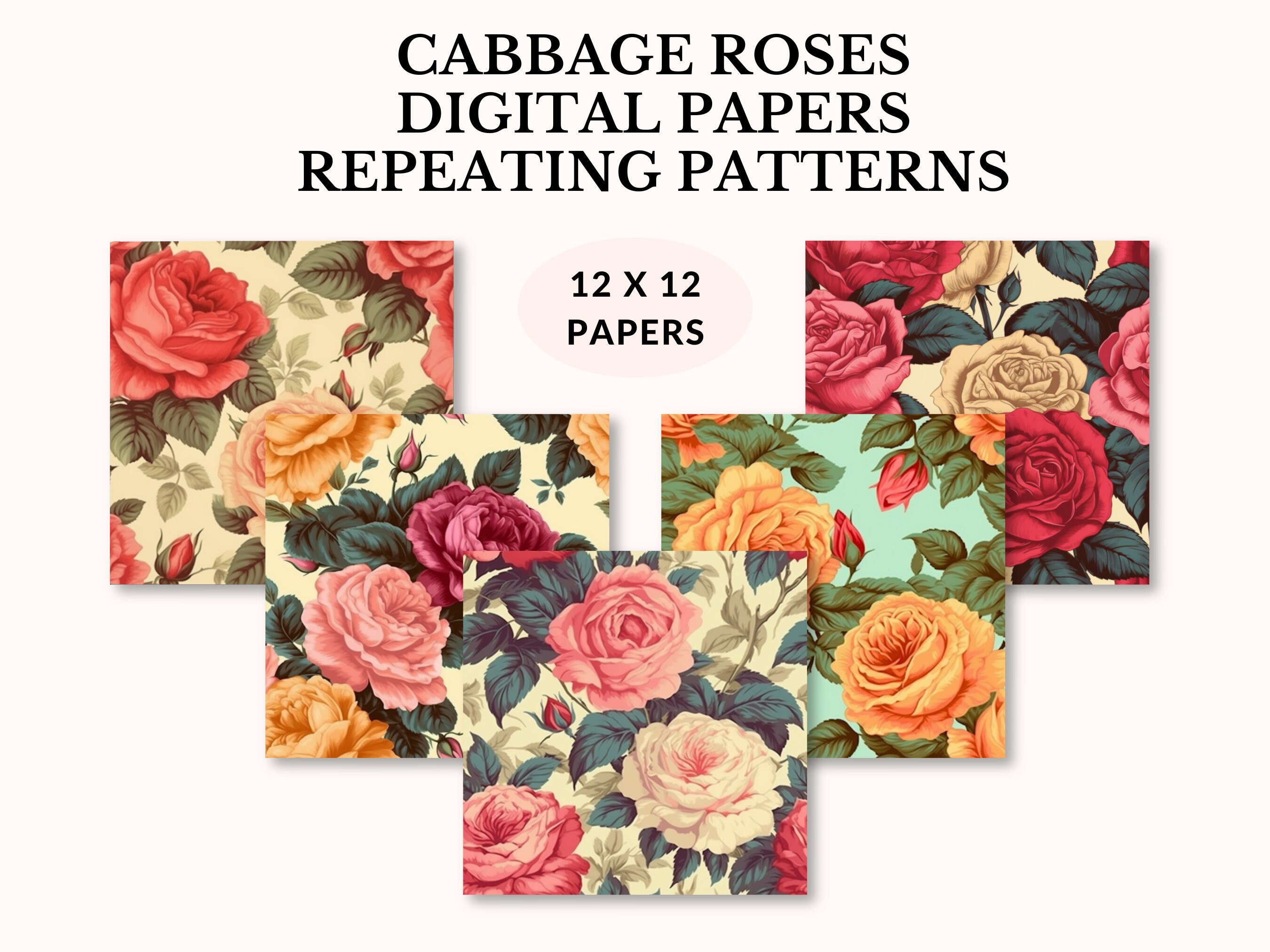 Cabbage Rose, Cabbage Roses, Rose Clipart, Roses Clipart, Floral ...