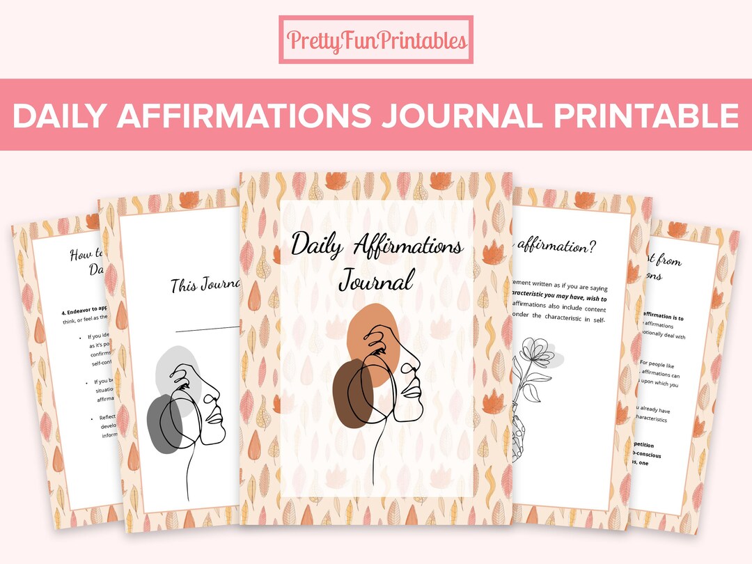 Daily Affirmations Journal Printable Download - Etsy
