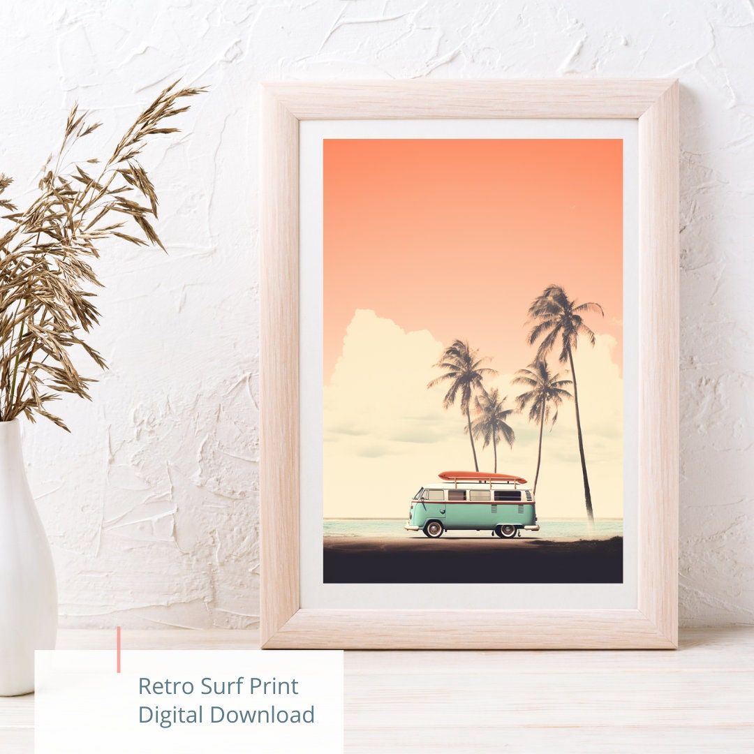 Surfing Poster, Surf Living Room Art, Wave Wall Art, Surfer Art Gift ...