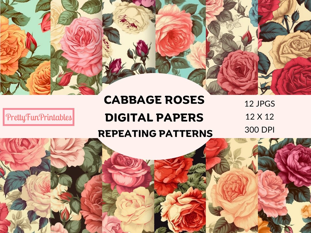 Cabbage Rose, Cabbage Roses, Rose Clipart, Roses Clipart, Floral ...