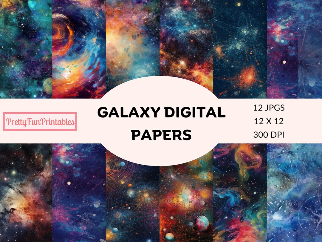 Galaxy Papers Night Sky Stars | Watercolor Galaxy Background | Galaxy ...