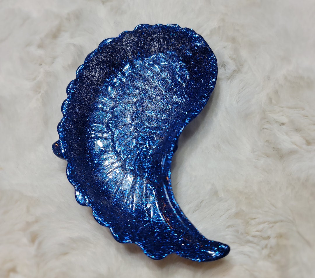Textured Royal Blue Angel Wing Trinket Tray/jewelry Dish/ring - Etsy