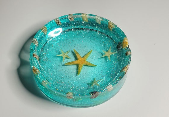Ocean Themed Ashtray With Seashells and Starfish | Etsy