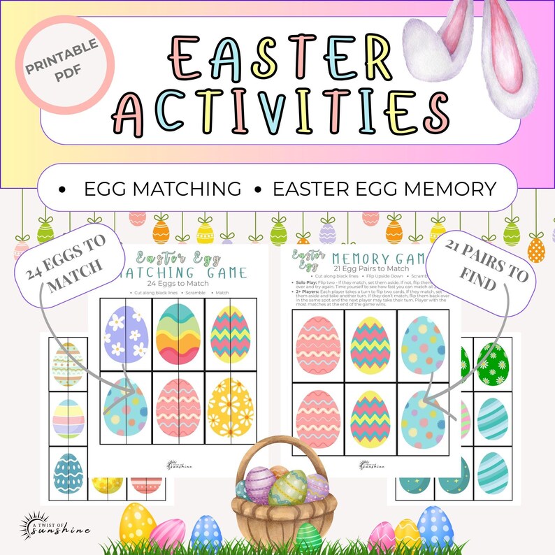 PRINTABLE EASTER ACTIVITIES for Kids | Easter Egg Memory Cards | Easter ...