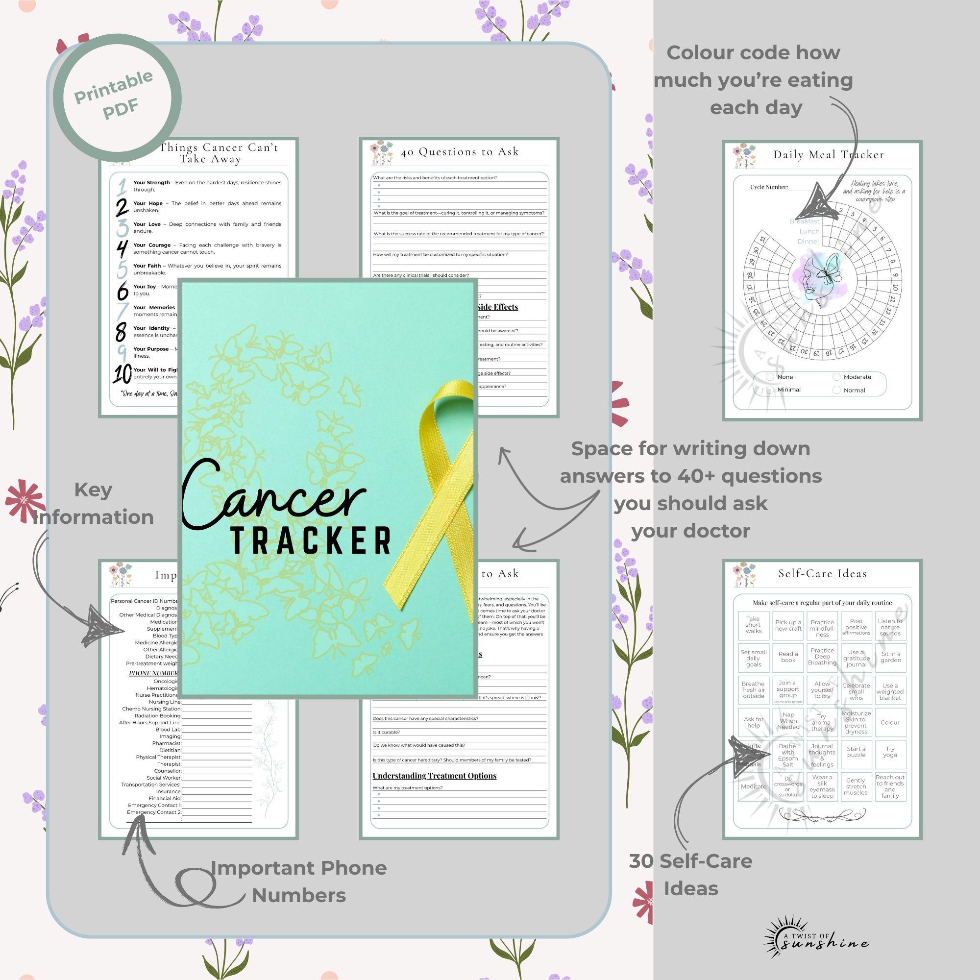 PRINTABLE CANCER JOURNAL | Cancer Tracker | Appointment Tracker ...