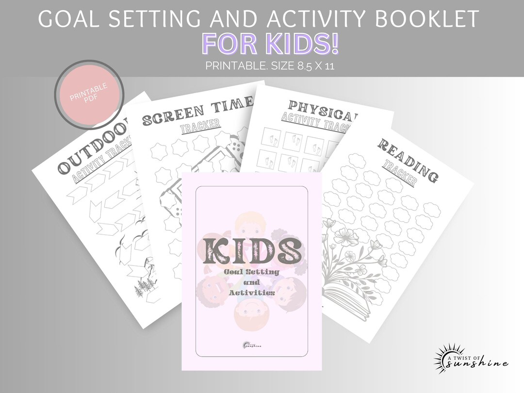 Kids Goal Setting Kids Trackers Kids Activity Book Printable Goal ...