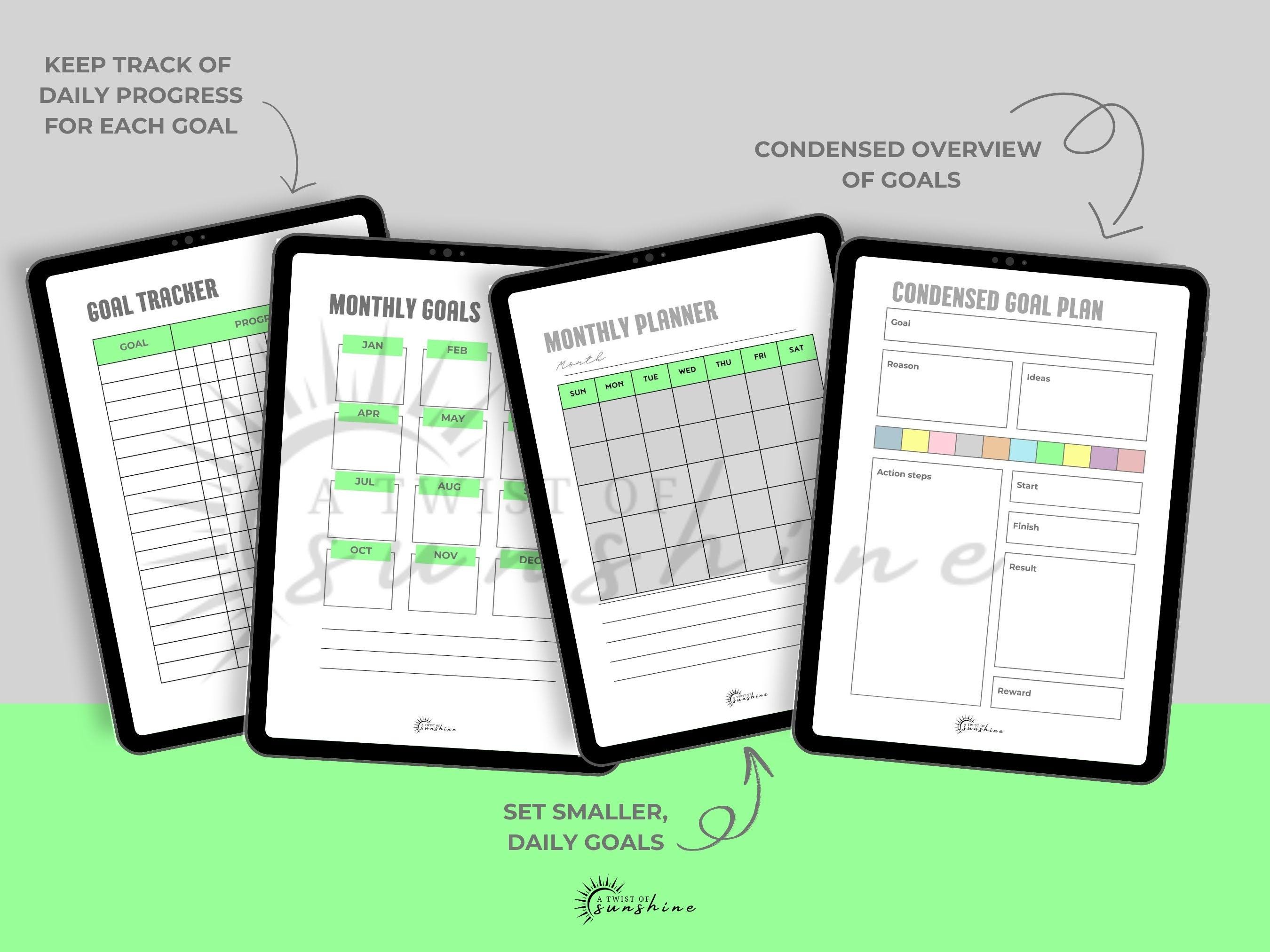 GOAL SETTING TEMPLATE | Printable Goal Journal | Goal Planning ...