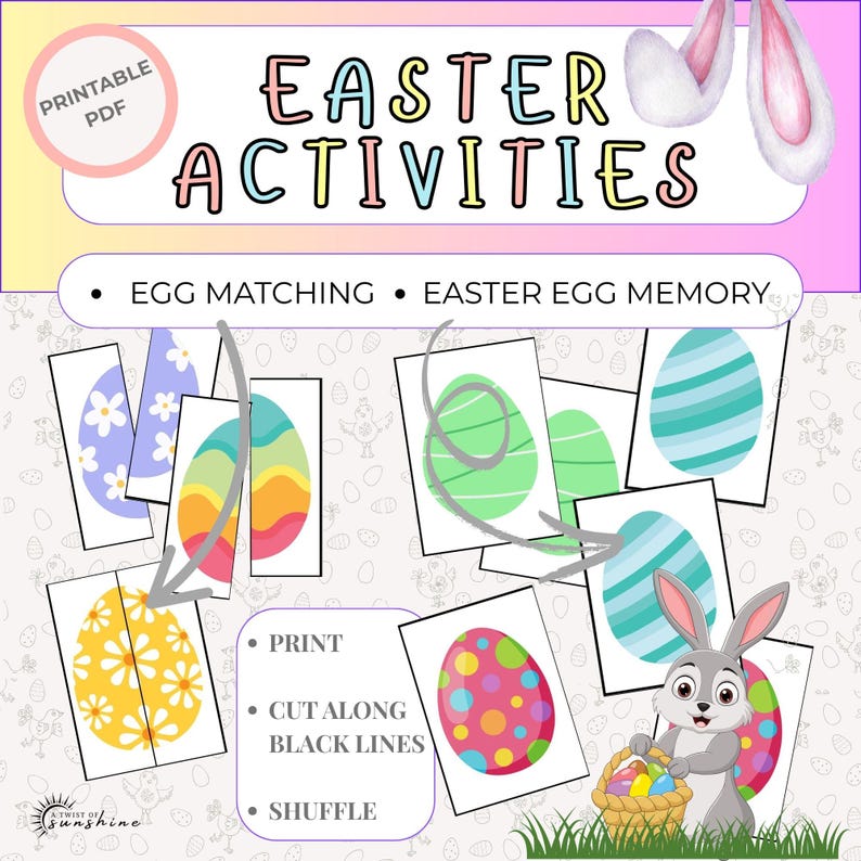 PRINTABLE EASTER ACTIVITIES for Kids | Easter Egg Memory Cards | Easter ...
