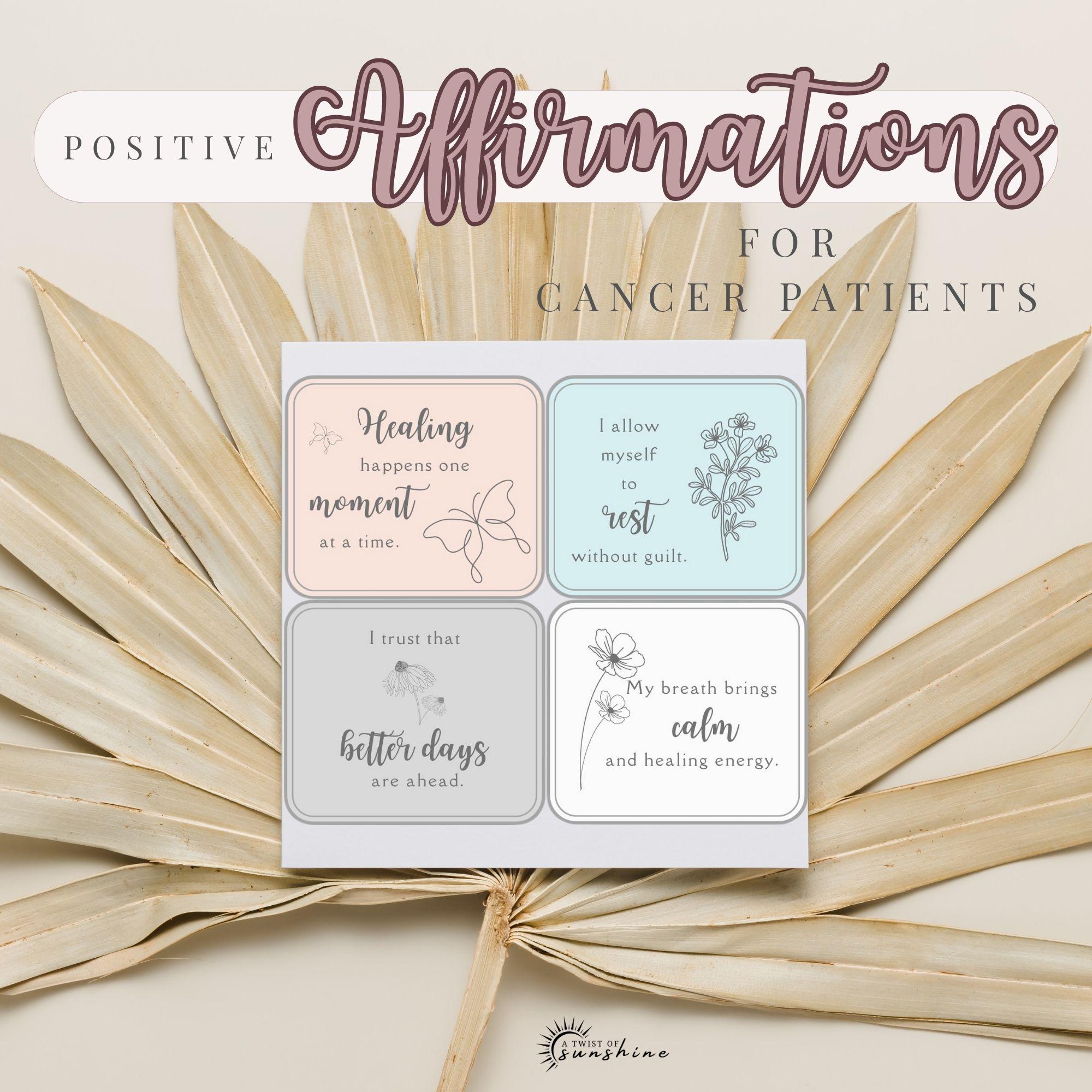 48 PRINTABLE AFFIRMATION CARDS for Cancer Patients | Positive ...