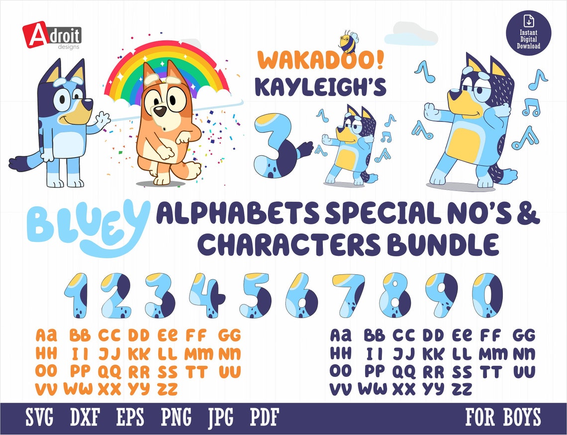 Bluey Alphabet SVG Bluey SVG Bluey Family Shirt Bluey | Etsy