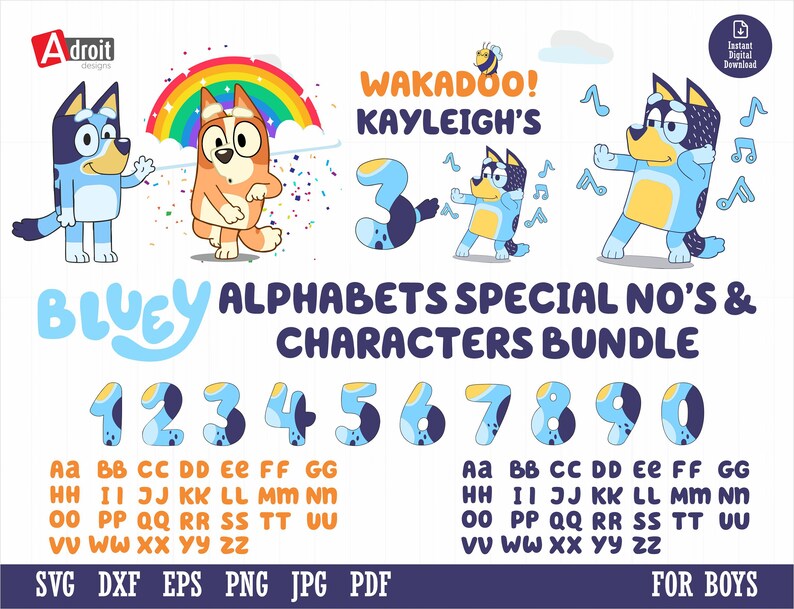 Bluey Alphabet SVG Bluey SVG Bluey Family Shirt Bluey | Etsy
