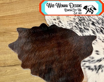 Cowhide Centerpiece Decor, Genuine Hair on Hide Leather Miniature ...