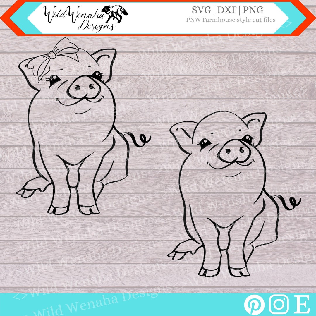 Pig Svg Bundle - Pig Svg - Pig Png - Pig Dxf - Files - Instant Download ...