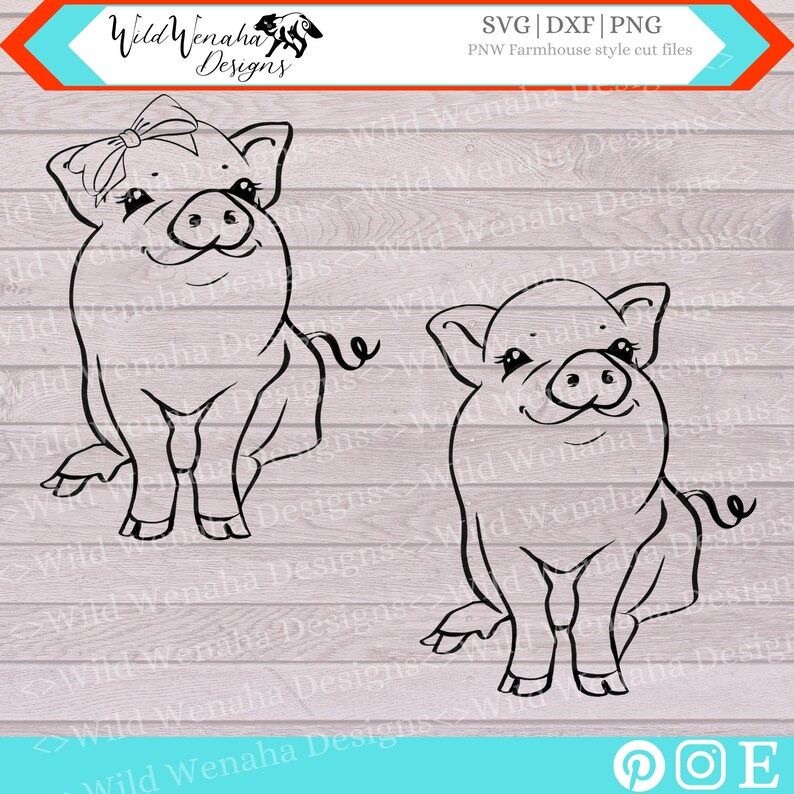 Pig Svg Bundle - Pig Svg - Pig Png - Pig Dxf - Files - Instant Download ...
